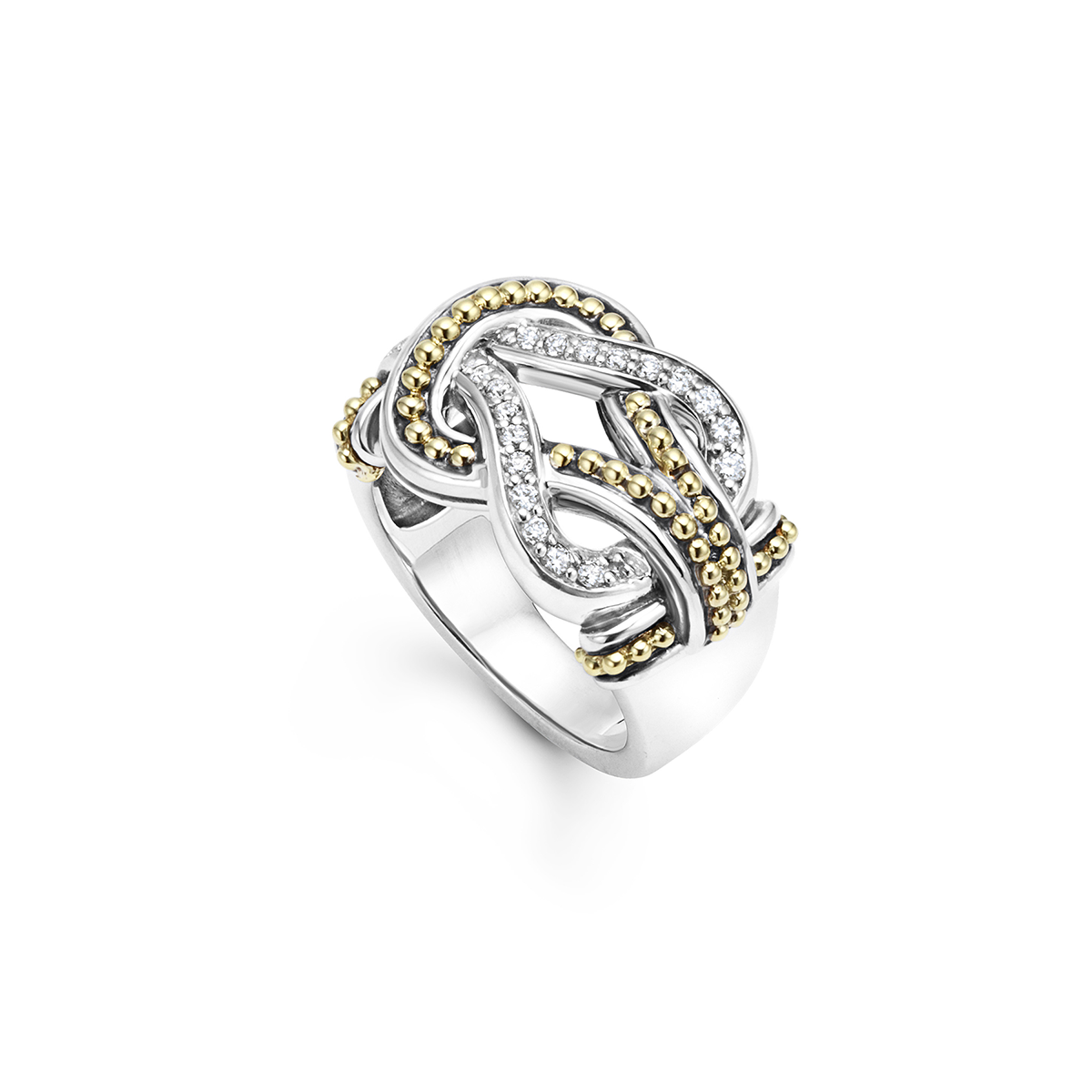 LAGOS Newport Large Two Tone Knot Diamond Ring