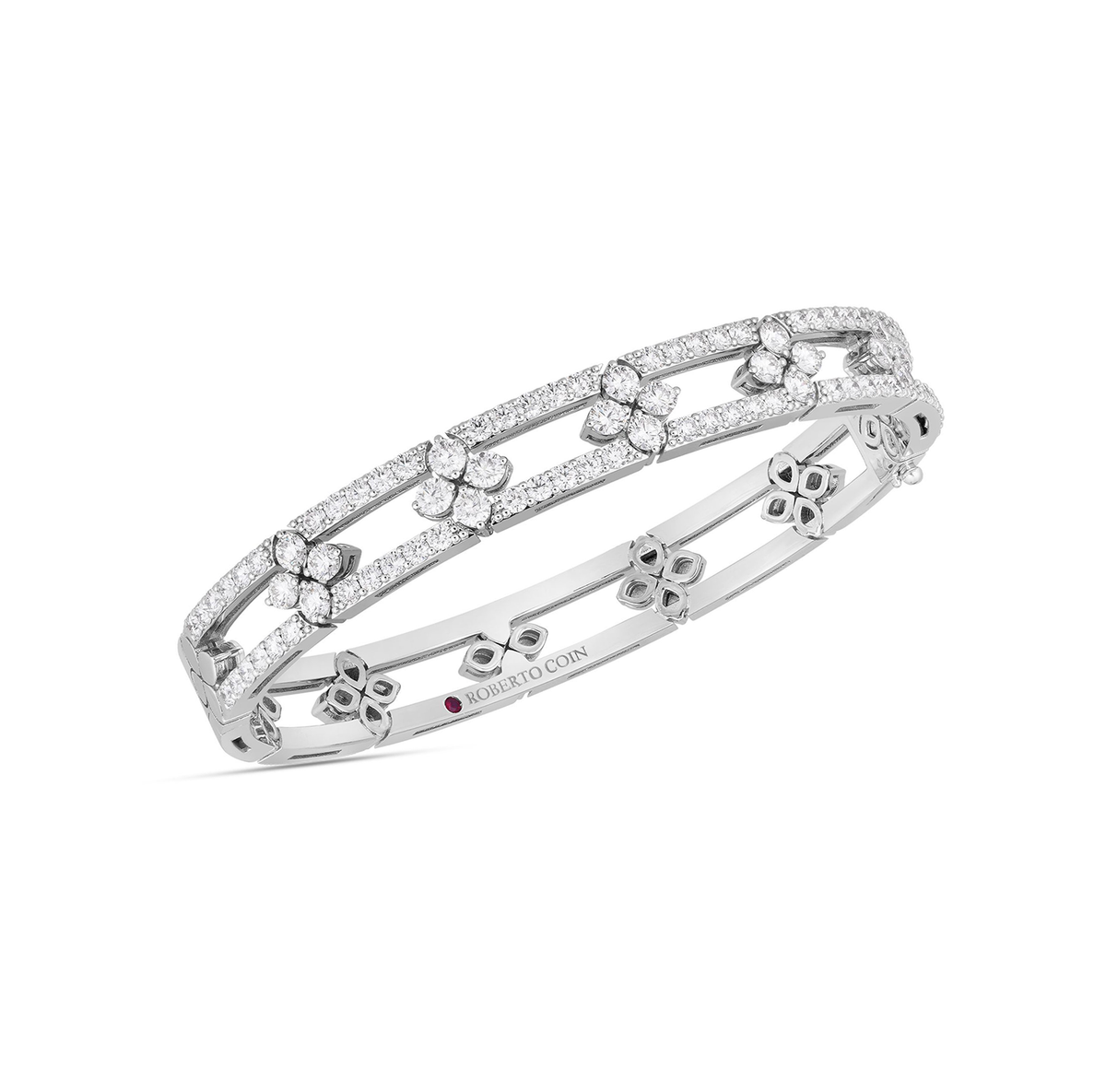 Roberto Coin Love in Verona White Gold Diamond Bangle | Fink's