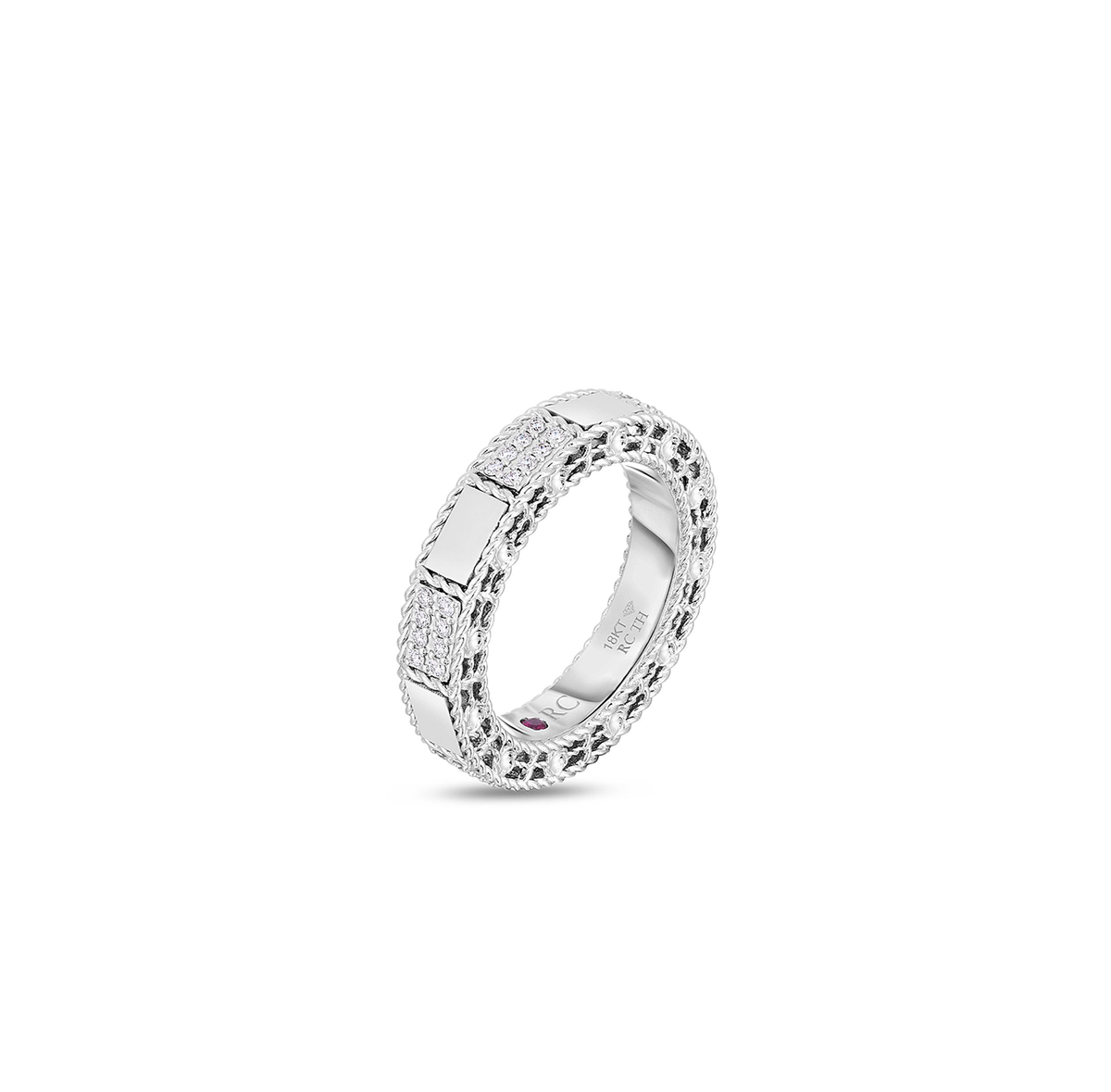 Roberto Coin Mosaic White Gold Ring with Diamonds | Fink's