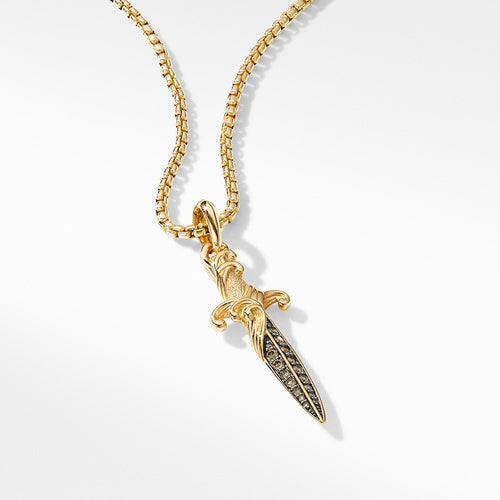 David Yurman Waves Dagger Amulet in 18K Yellow Gold | Fink's