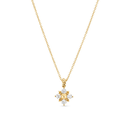 Renaissance Pyramid Pendant in 18K Yellow Gold with Diamonds