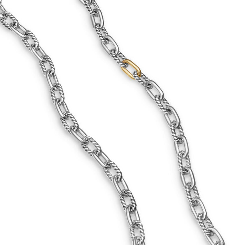 DY Madison Chain Necklace in Sterling Silver with 18K Yellow Gold, 6mm