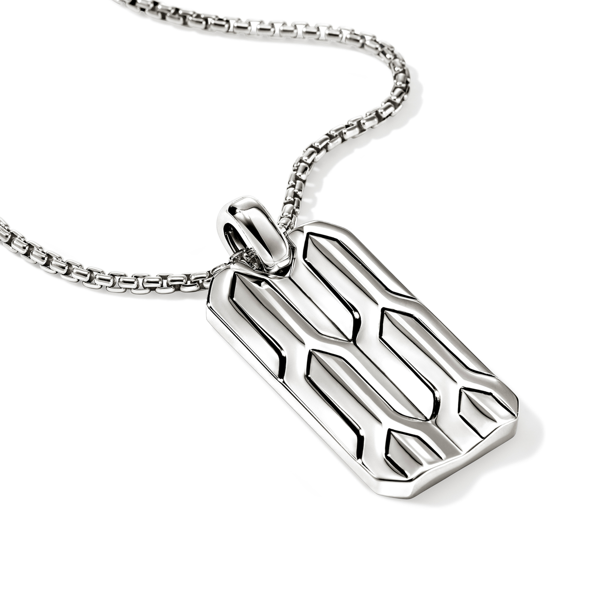 John Hardy Icon 50 Sterling Silver Tag Necklace | Fink's