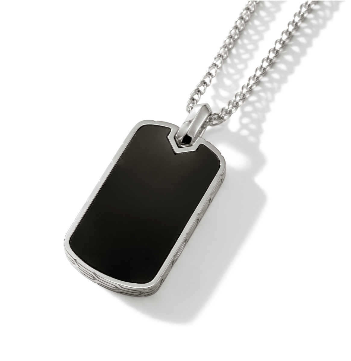 John Hardy Surf Silver Dog Tag Chain Necklace | Fink's