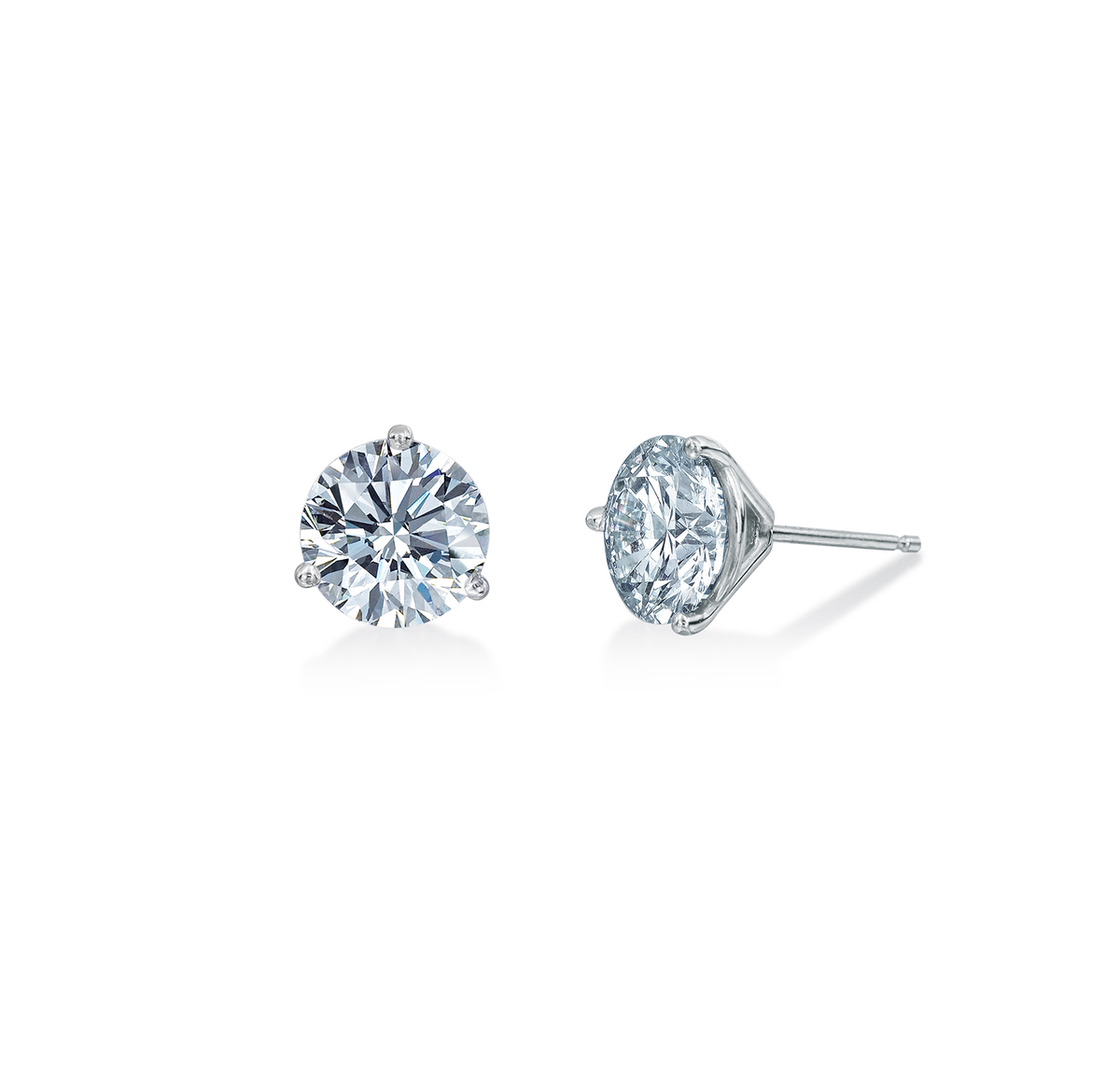 White Gold Diamond Stud Earrings | Fink's