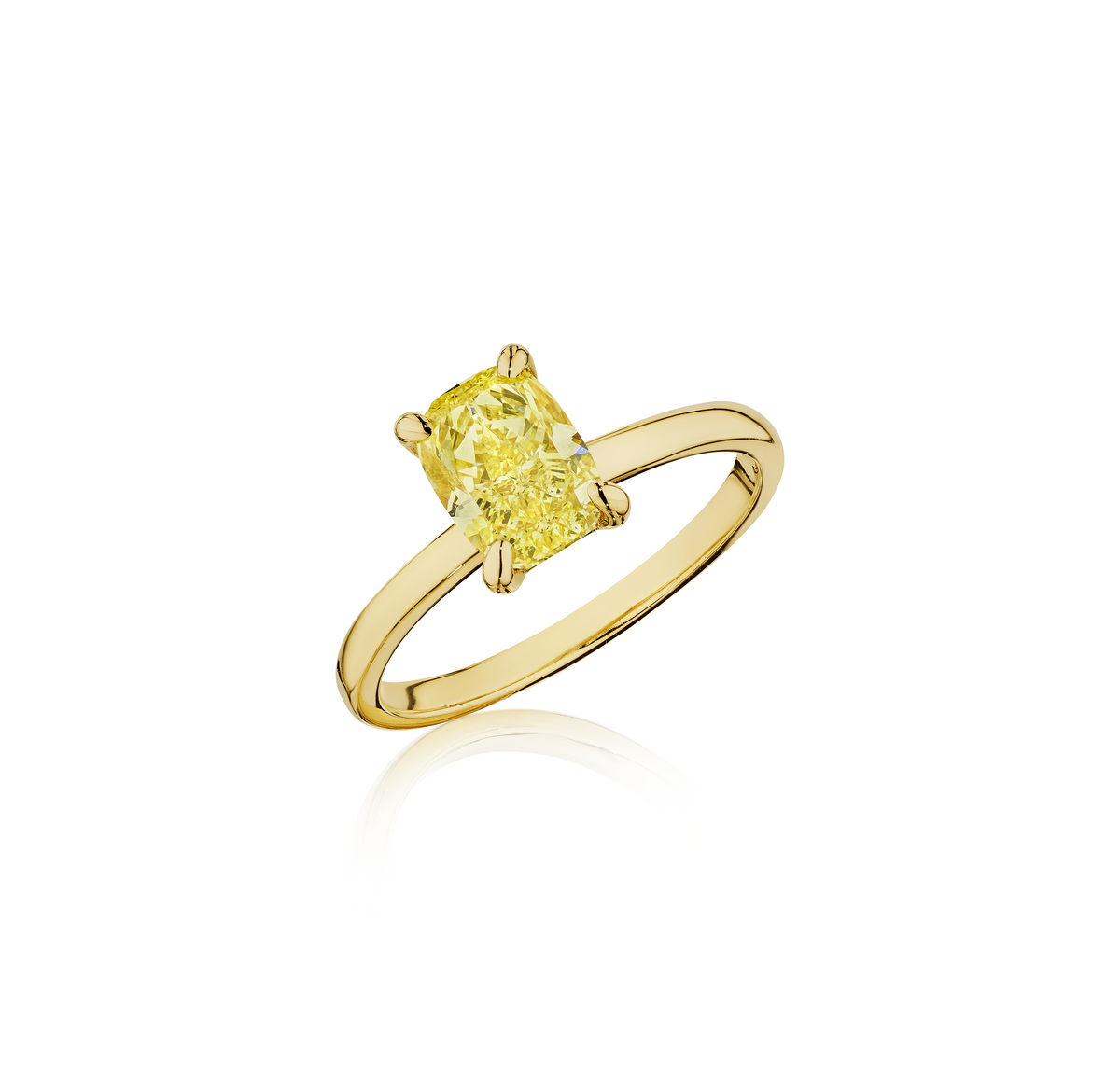Gold Solitaire Fancy Yellow Diamond Engagement Ring | Fink's