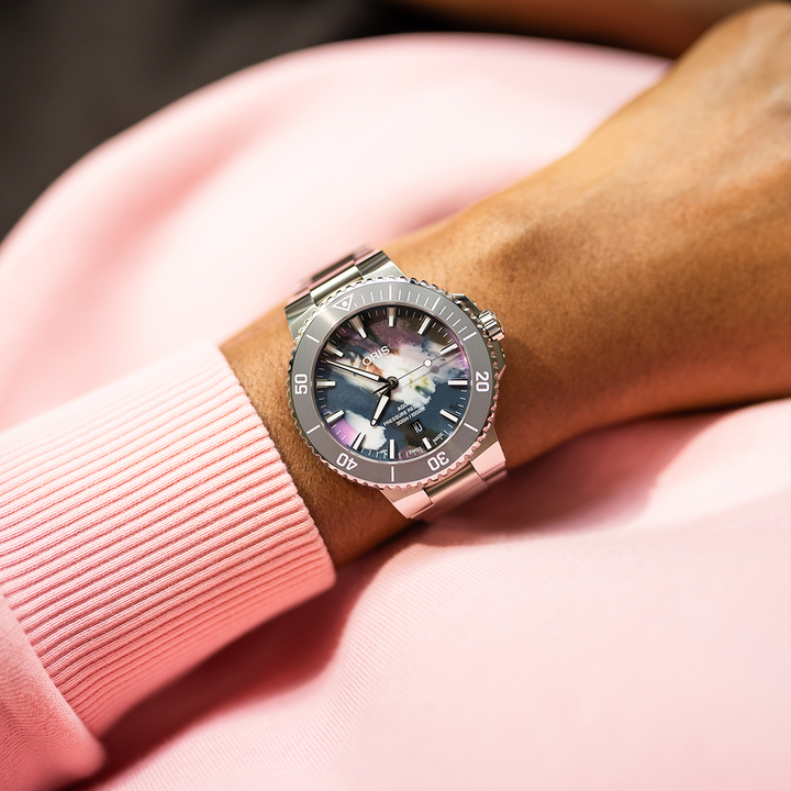 Oris Aquis Date Upcycle Watch with Multicoloured Dial | Fink's