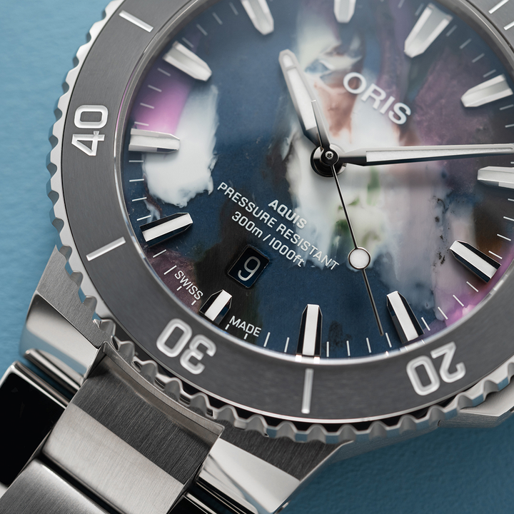 Oris Aquis Date Upcycle Watch with Multicoloured Dial | Fink's