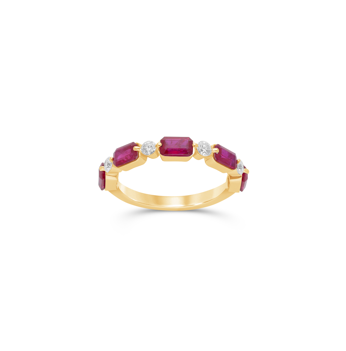 Yellow Gold Octagon Ruby and Diamond Ring | Fink's