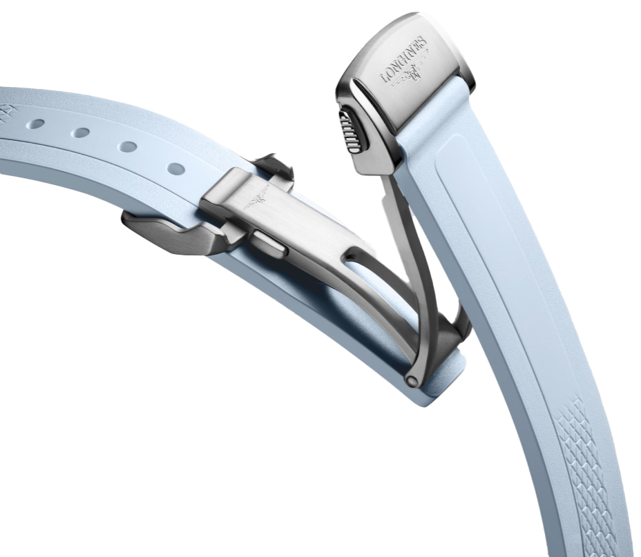 Conquest Watch Baby Blue Rubber Strap | Longines | Fink's