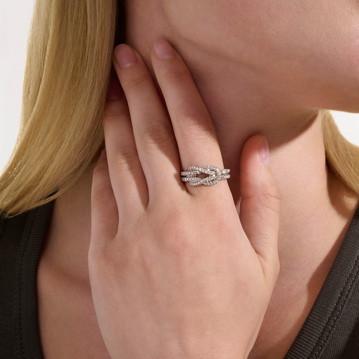 John Hardy Love Knot Sterling Silver Diamond Ring | Fink's