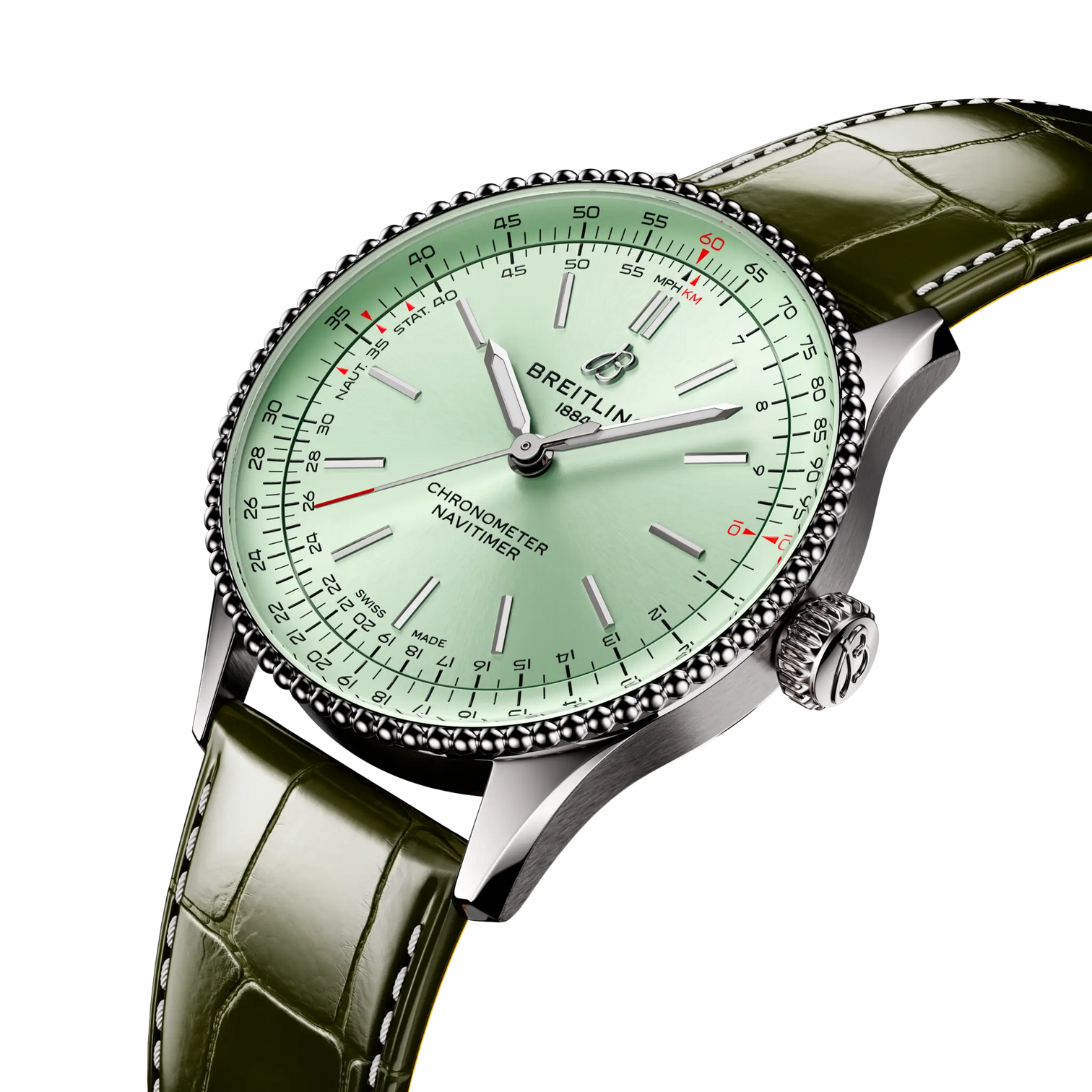 Breitling Navitimer Automatic 36 Green Leather Strap | Fink's