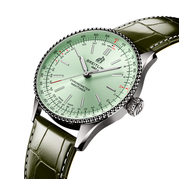 Breitling Navitimer Automatic 36 Green Leather Strap | Fink's