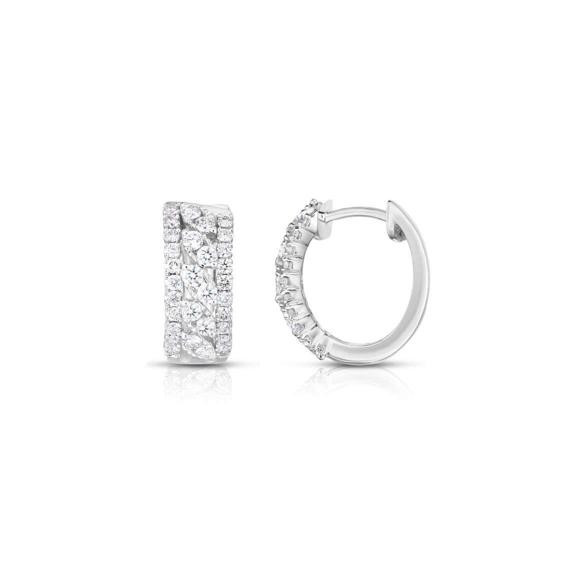 White Gold Diamond Hoop Earrings | Fink's