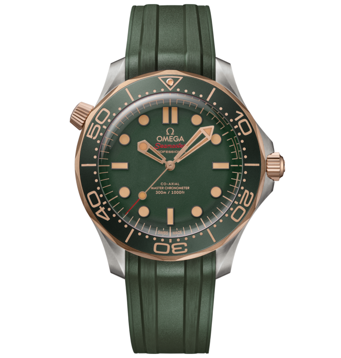 OMEGA Seamaster Diver 300m, 42mm Green Rubber Strap | Fink's