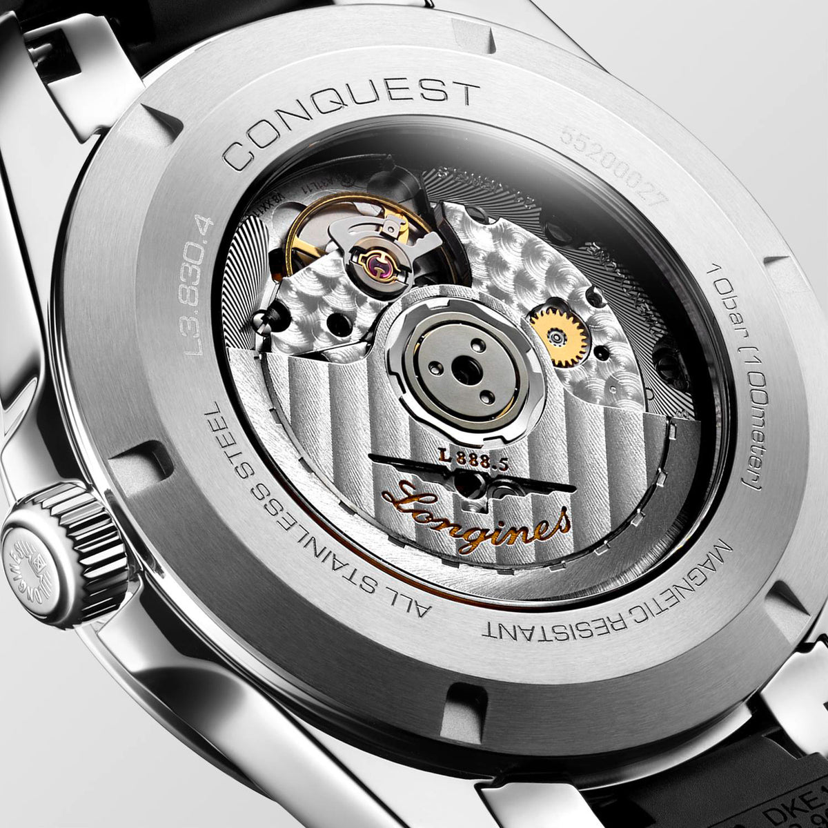 Conquest Watch Baby Blue Rubber Strap | Longines | Fink's