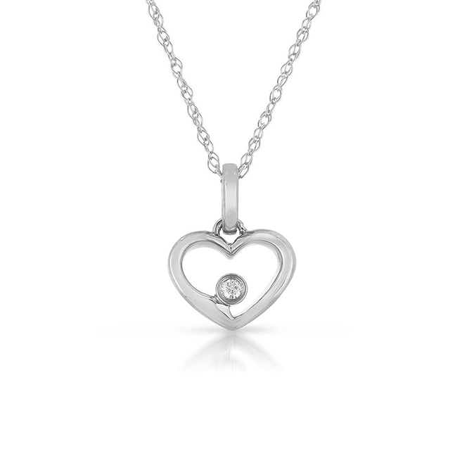 Shop White Gold and Diamond Heart Pendant | Fink's Jewelers