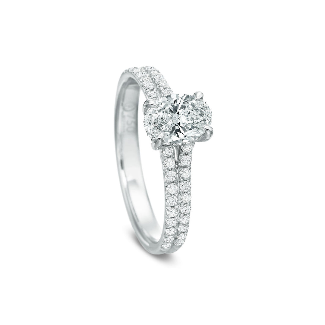 Oval Diamond Two Row Ring | Engagement | Fink's Jewelers