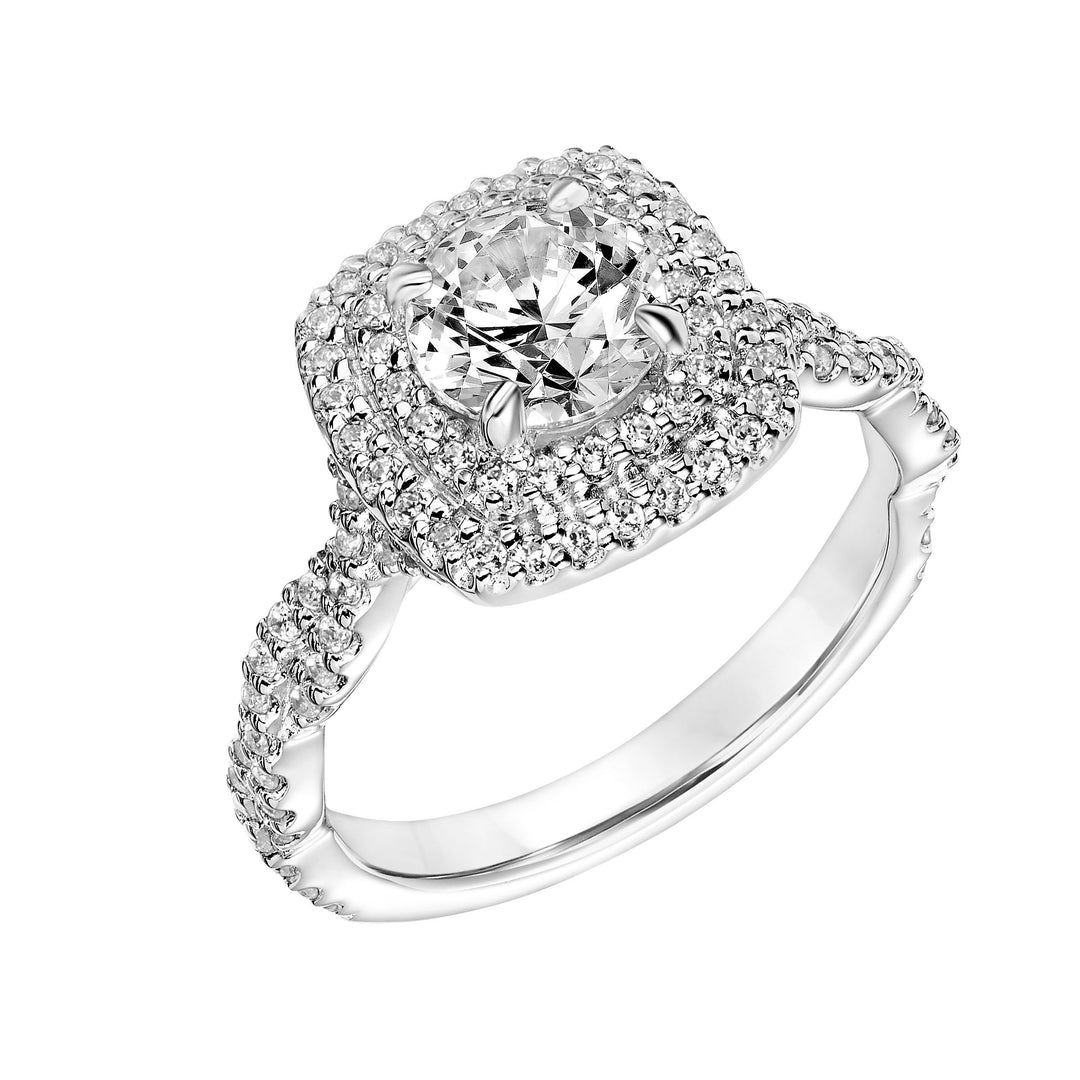 Double Halo Twist Shank Ring | Engagement and Bridal | Fink's
