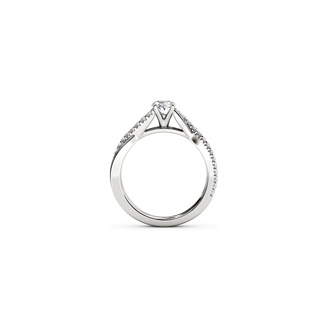 Oval Cut Diamond Crossover Shank Engagement Ring | Fink's