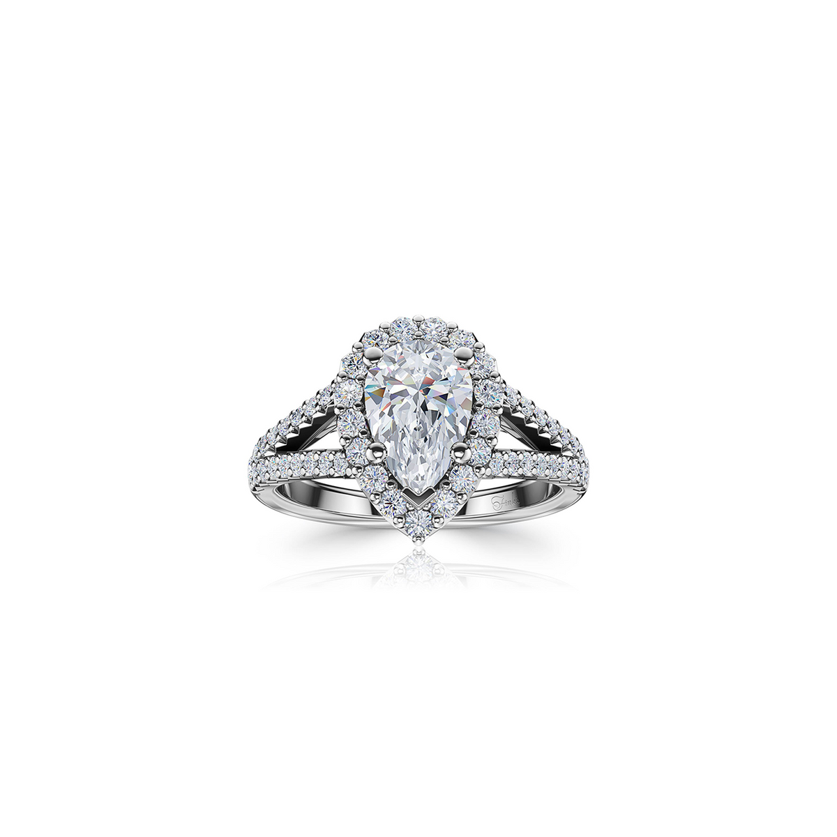 Pear Shaped Diamond Split Shank Engagement Ring | Fink's