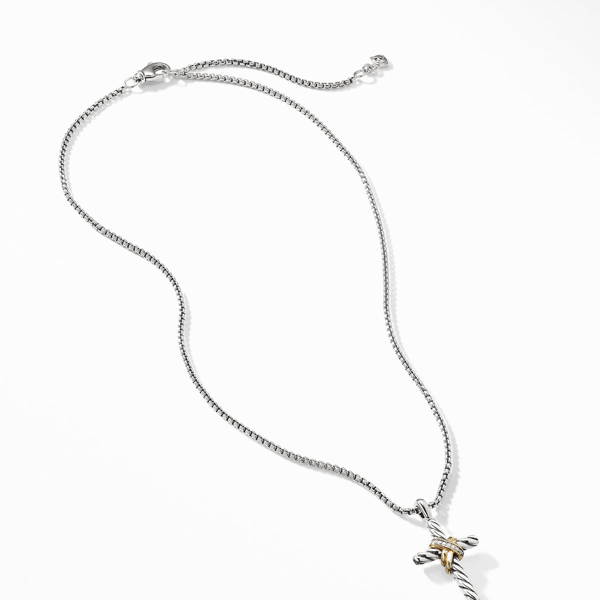 David Yurman X Cross Necklace with Diamonds & Gold | Fink's